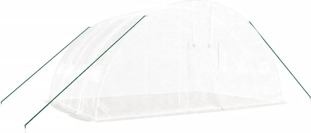 Skleník s ocelovým rámem bílý 24 m² 6x4x2,85 m 3188116