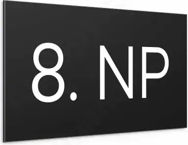 ACCEPT Označení podlaží "8. NP" - stříbrná tabulka - černý popis