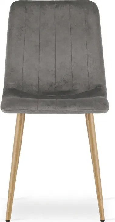 Šedá sametová židle LAVA PEWTER GREY