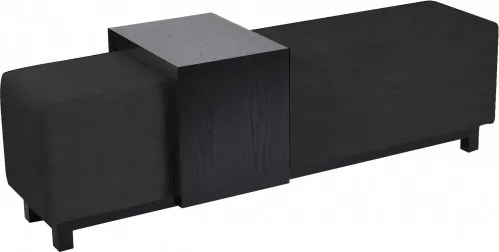 Luxusní Kelly Hoppen Ottoman Bench z tmavě šedého sametu