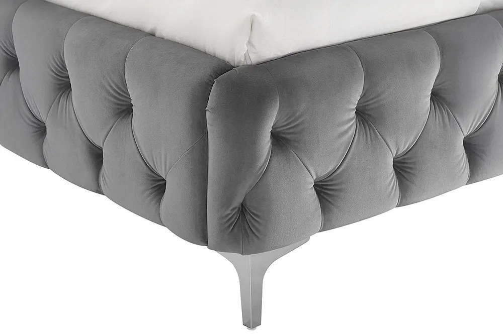 Designová postel Rococo 180 x 200 cm šedý samet