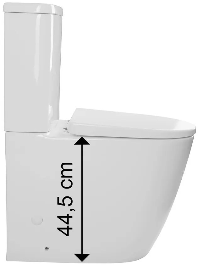 Sapho, TURKU RIMLESS WC kombi mísa zvýšená, sp./zad.odpad