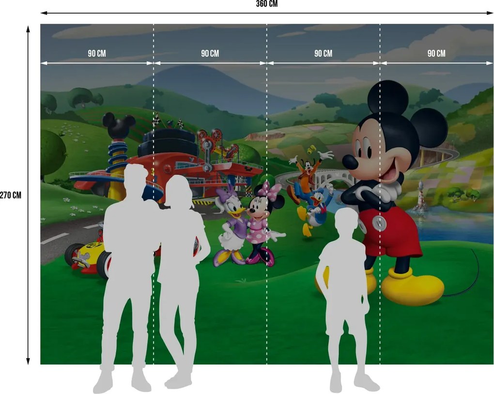 Dětská vliesová fototapeta na zed' Mickey Mouse Doma, Disney | 360 x 270 cm | DFTDNXXL 5071