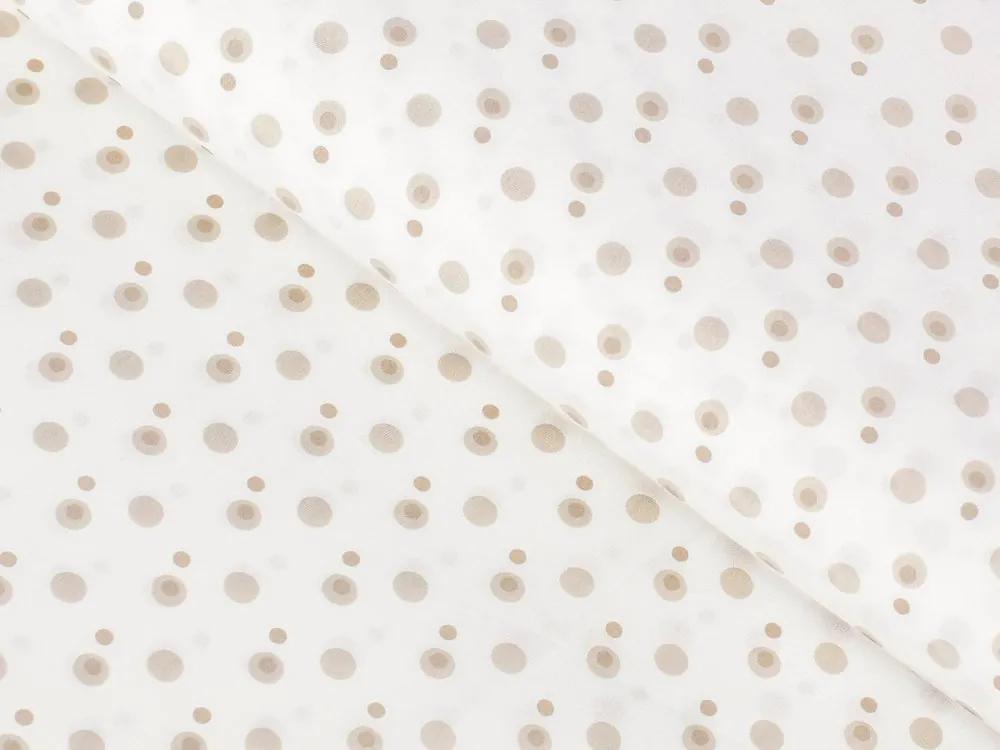 Biante Bavlněný obdélníkový ubrus Sandra SA-065 Hnědobéžové puntíky na smetanovém 120x160 cm