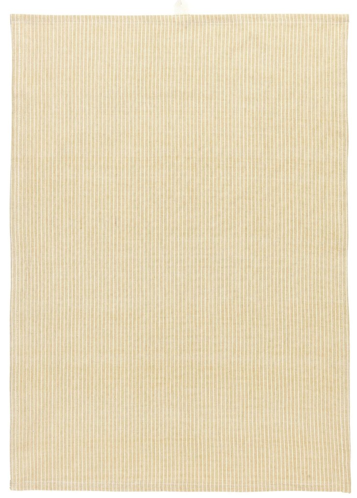 IB LAURSEN Bavlněná utěrka Carla Soft Yellow 50x70 cm, žlutá barva, textil