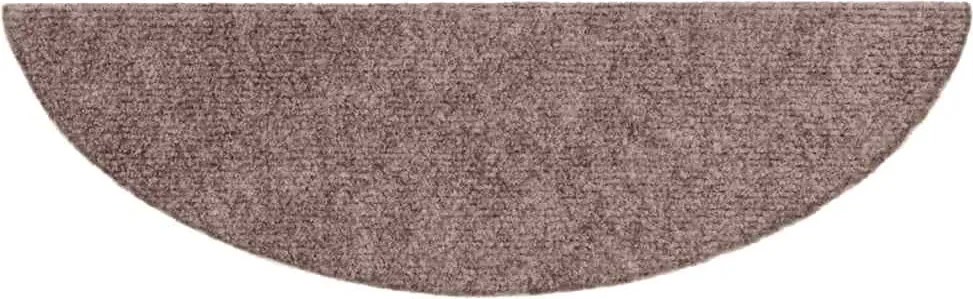 Schodové rohože samolepicí 20 ks 56x17x3 cm světle hnědé, půlkulaté 3365667