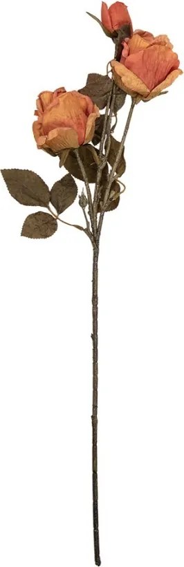 Oranžová umělá květina růže - 12*12*70 cm