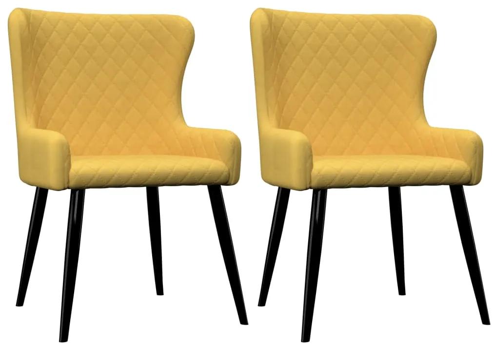 282522 vidaXL Jídelní židle 2 ks žluté textil