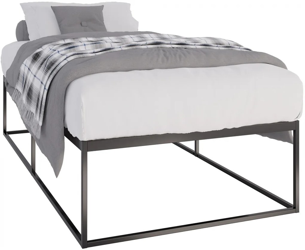 Kovová postel Scala - 200x100, v46 cm - Černá
