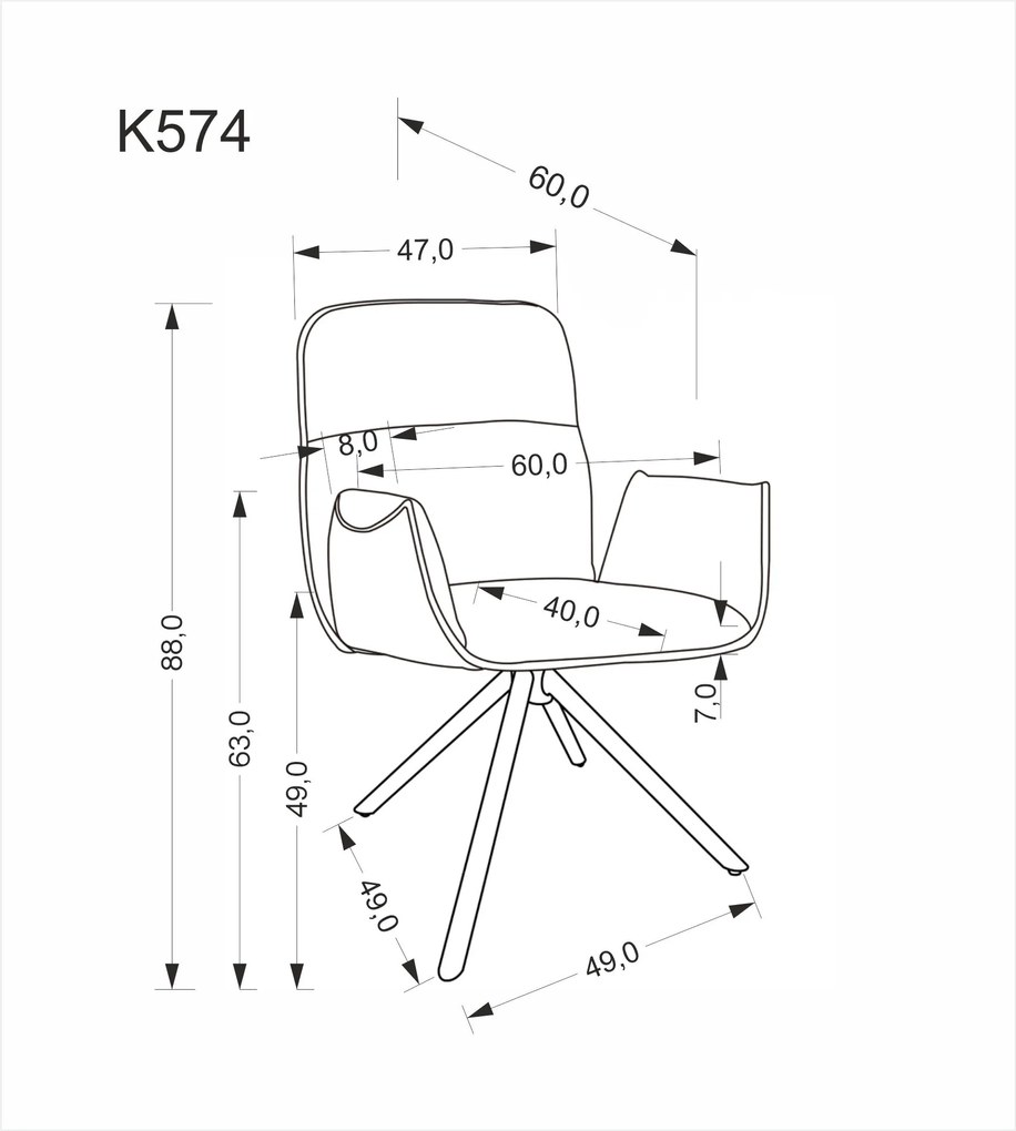 HALMAR K574 židle tmavě béžová