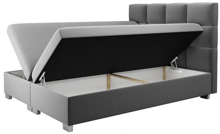 MARS KANADA 160x200 moderní boxspring postel s úložným prostorem šedá 160 x 116 x 213 cm