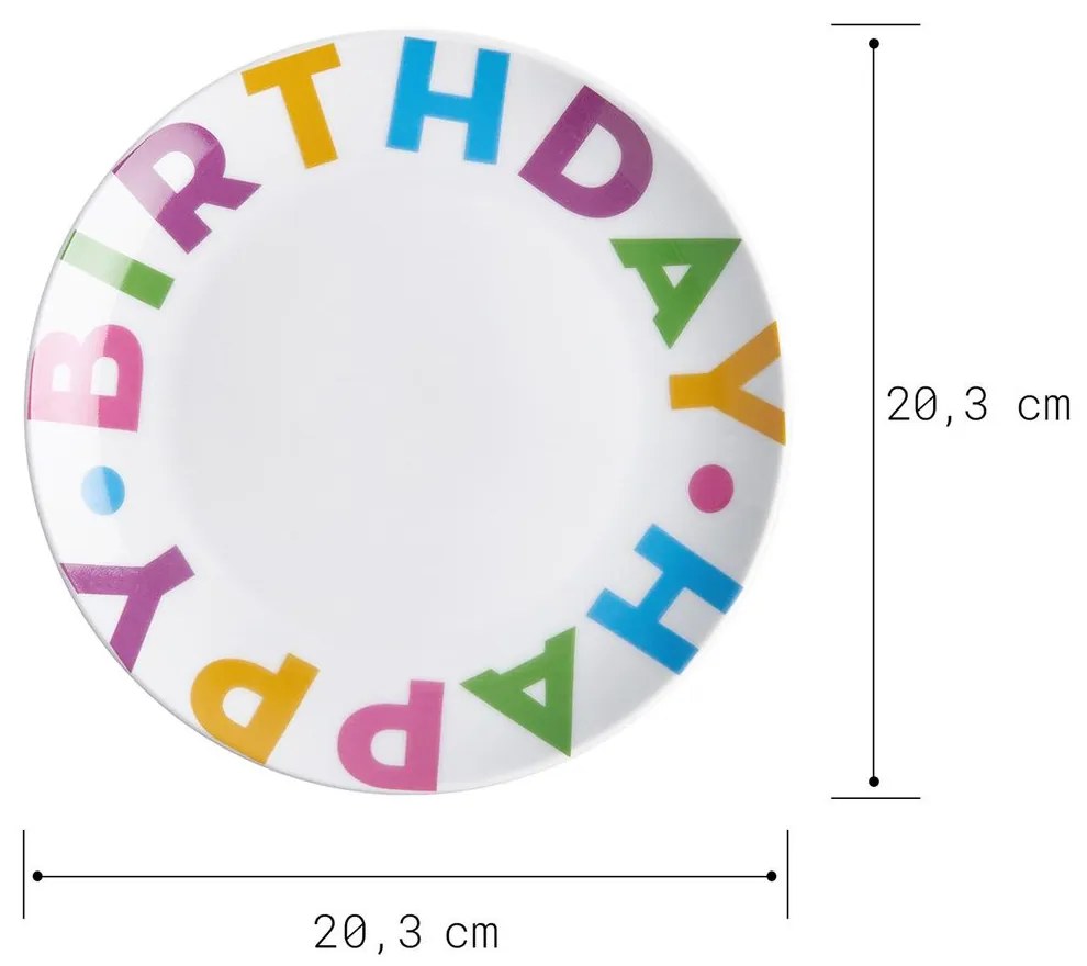 HAPPY BIRTHDAY Talíř 20 cm - mix