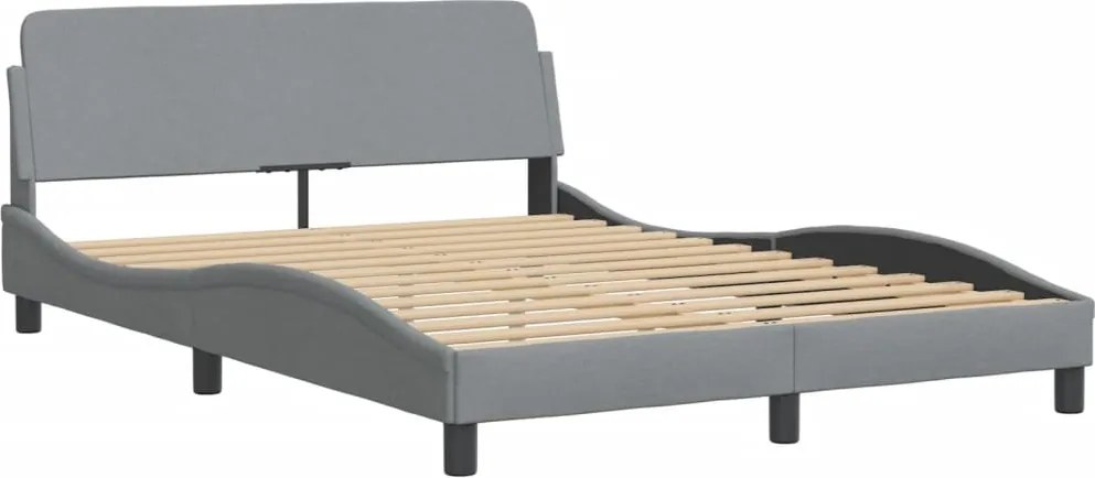 Rám postele s LED bez matrace Hvar Světle šedá 140x190 cm Látka 3213697