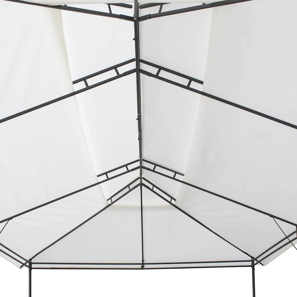 Zahradní altán se závěsy 600 x 298 x 270 cm bílý 180 g/m² 310073