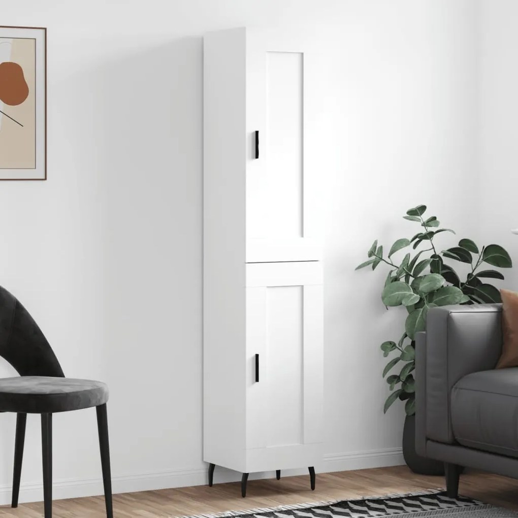 Skříň highboard bílá 34,5 x 34 x 180 cm kompozitní dřevo