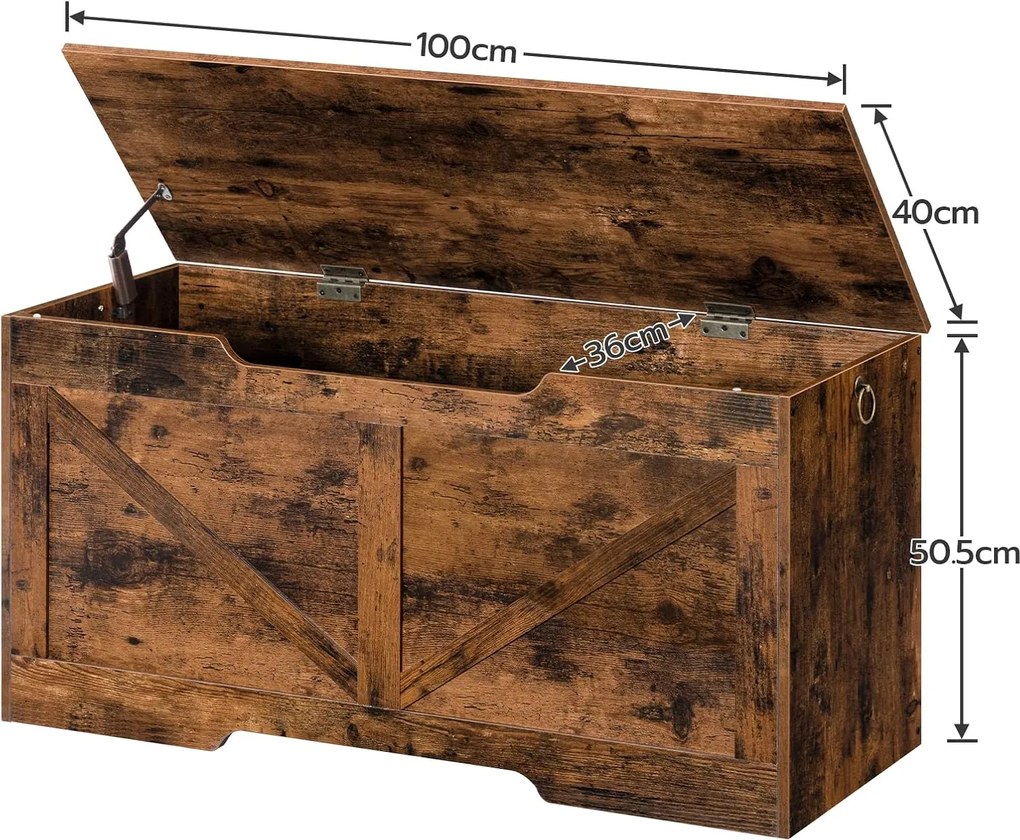 Lavice s úložným prostorem Vasagle Sabil 100 cm hnědá