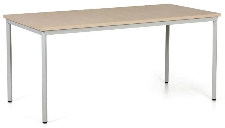 Jídelní stůl TRIVIA, světle šedá konstrukce, 1600 x 800 mm, dub přírodní