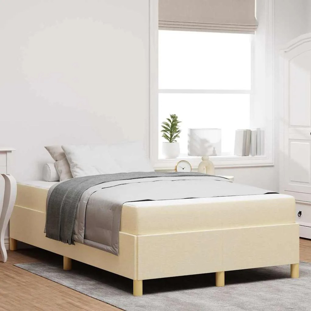 Rám postele Krémová 120 x 200 cm textil 3398932