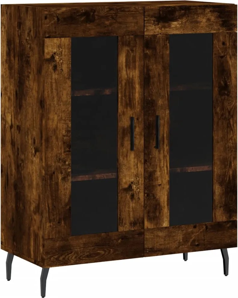 Skříň highboard kouřový dub 69,5 x 34 x 180 cm kompozitní dřevo 3198294