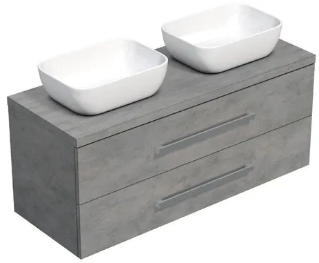 Koupelnová skříňka pod umyvadlo s deskou SAT Cube Way 120x47,5x46 cm beton mat CUBE461203BESAT45