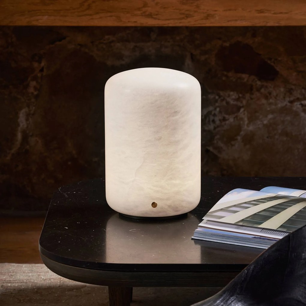 Stolní lampa Capsule LED v alabastru Výška 19,5 cm