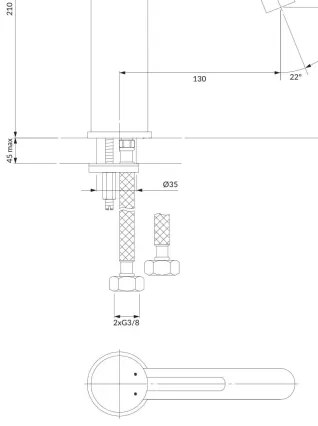 OMNIRES Y1213MAXCR - Umyvadlová baterie Y 21 cm lesklý chrom