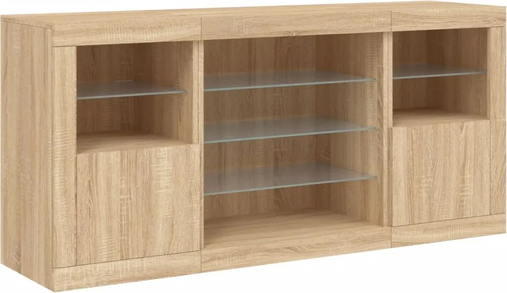 Příborník s LED osvětlením dub sonoma 142,5 x 37 x 67 cm 3209088