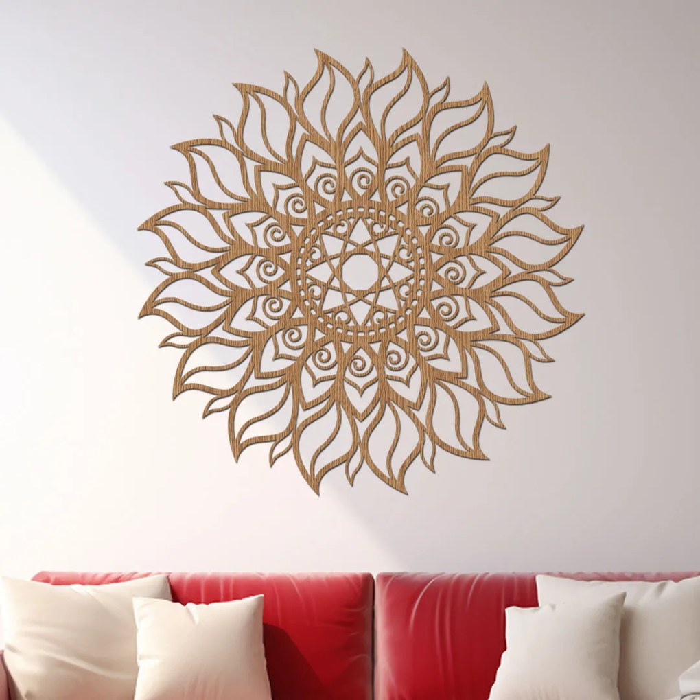 dřevo života Dřevěná mandala VNITŘNÍ PLAMEN Zvolte barvu dekoru: Horský dub, Zvolte rozměr Ø (cm): 60