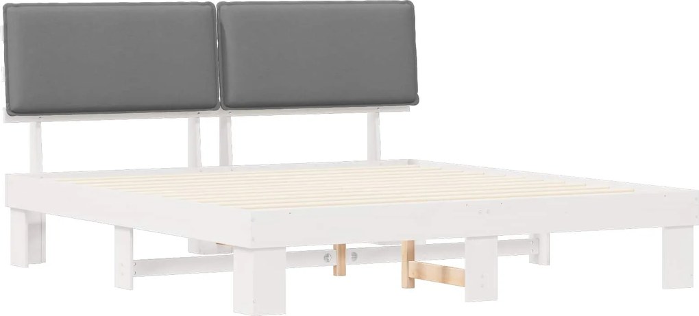 Rám postele s čalouněným čelem s čelo Světle šedá 200 x 200 cm 3398068