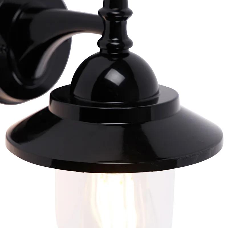 Klasická venkovní nástěnná lampa černá IP44 - Oxford