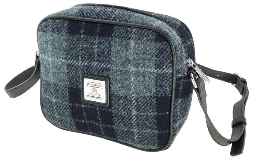 Kabelka Almond Harris Tweed - Grey Black Tartan
