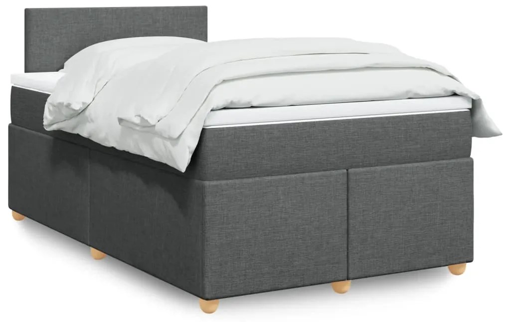 Box spring postel s matrací tmavě šedá 120x190 cm textil