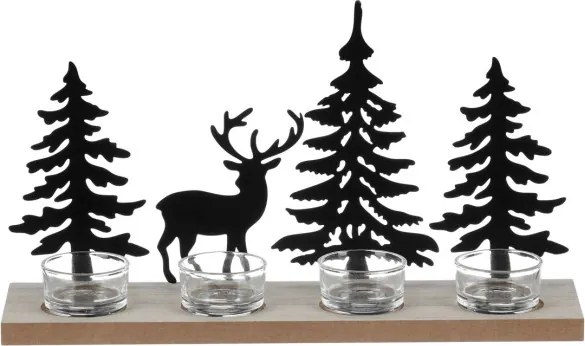 Adventní svícen černý JS456 BK