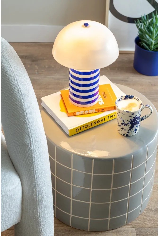 Keramický kulatý odkládací stolek ø 42 cm Retro Tiles – Leitmotiv