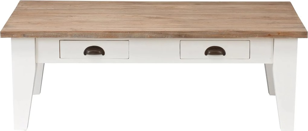 Stolek - lavice Milton white&natural 130x75x45cm