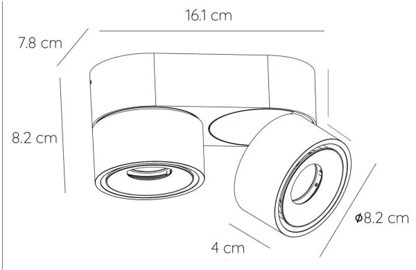 Lucide 35911/16/30 - LED Stmívatelné bodové svítidlo YUMIKO 2xLED/8W/230V černá