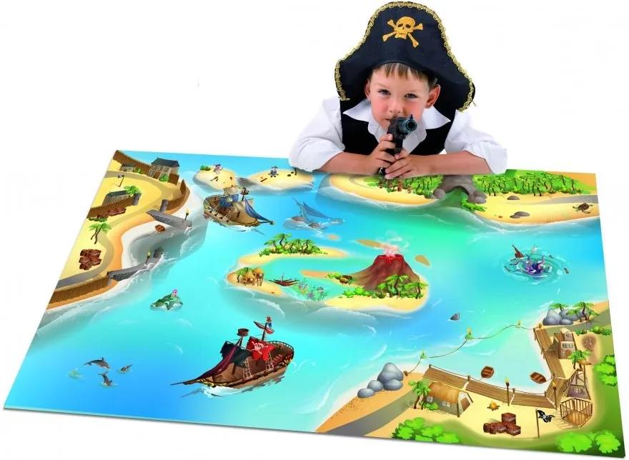 Vopi | Dětský koberec Hrací koberec Pirátská bitva - 11128/11221, modrý