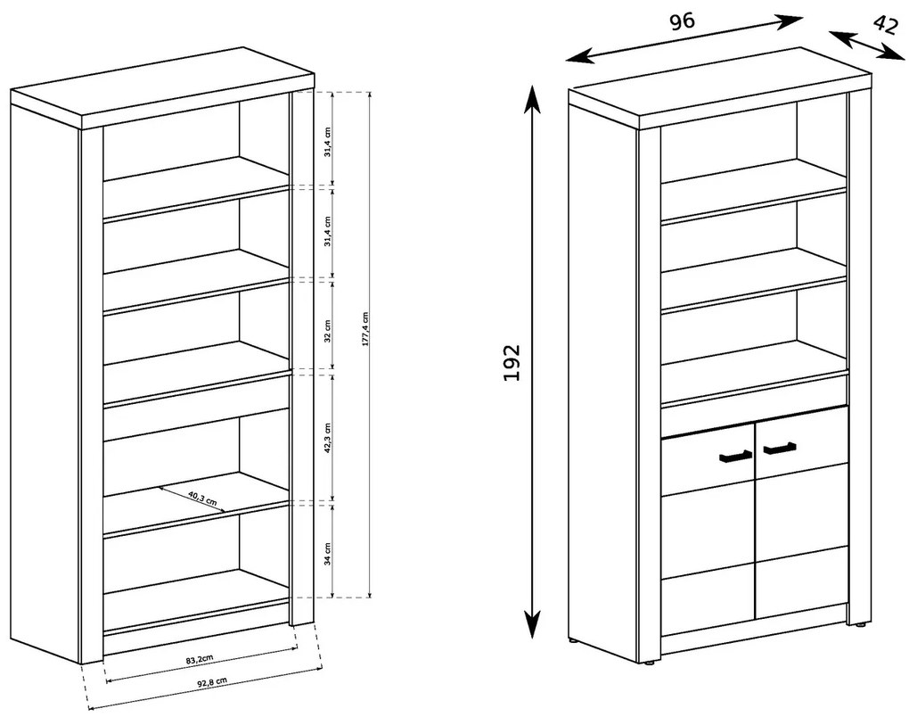 Regál INDIANAPOLIS I-5 jasan bílý