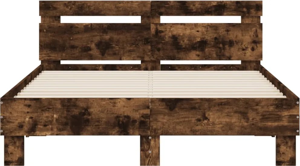 Rám postele s čelem a LED osvětlením kouřový dub 120 x 200 cm 3207557