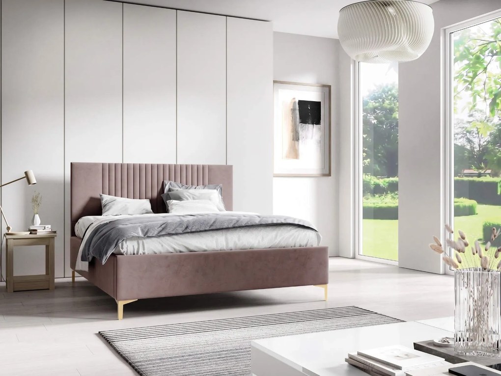 Eka Čalouněná postel LINA+ 90x200 cm Barva látky Trinity: Černá (Trinity 2316), Úložný prostor: S dřevěným rámem úložného prostoru, Barva nožek postele: Černá