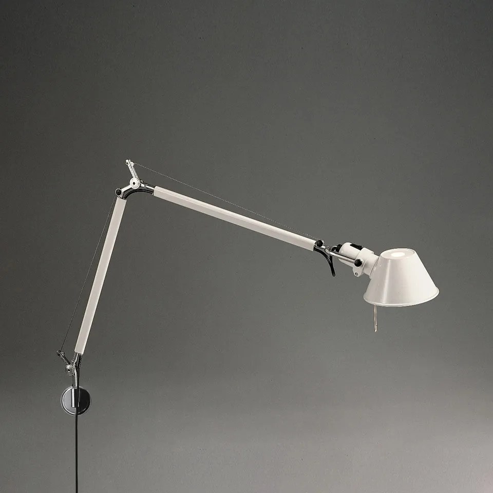 Artemide A004420 + A025150 Tolomeo parete, designové nástěnné svítidlo s vypínačem, 1x70W E27, bílá, max. 131cm