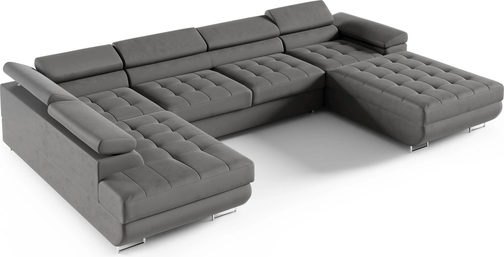 Eka Rohová sedačka BEN U, 347 cm Roh pohovky: Levý roh U, Barva látky: Smaragdově zelená (Kronos 19)