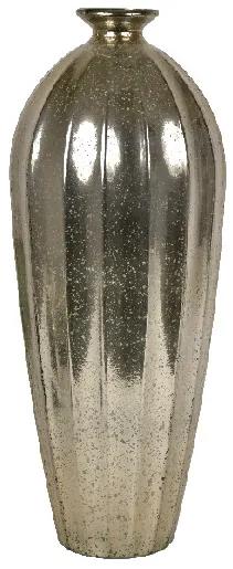 San Miguel VIDRIOS SAN MIGUEL !RECYCLED GLASS! Váza z recyklovaného skla "ETNICO" stříbrná, v. 56 cm