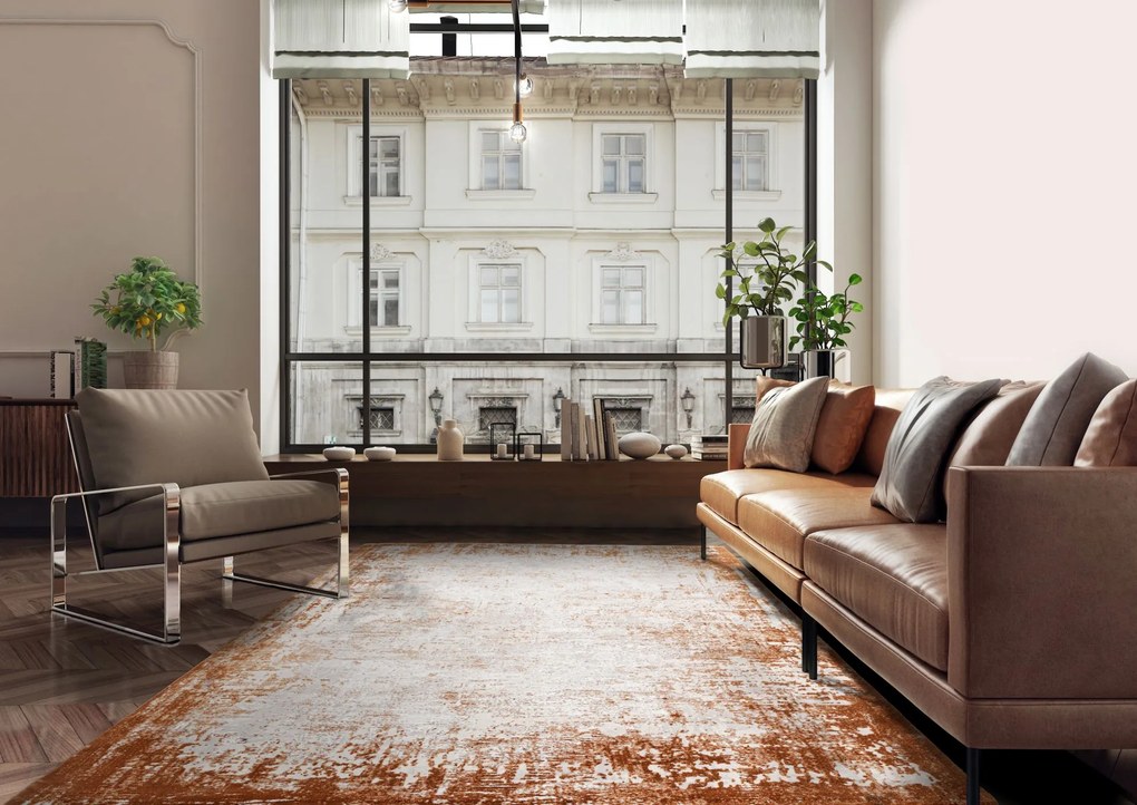 Tribeca Design Kusový koberec Zoom Border Terracotta Rozměry: 200x290 cm