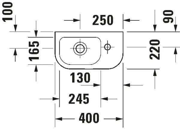 Duravit 7494000412 - Závěsné umyvadlo D-CODE 40x22 cm keramika/lesklá bílá