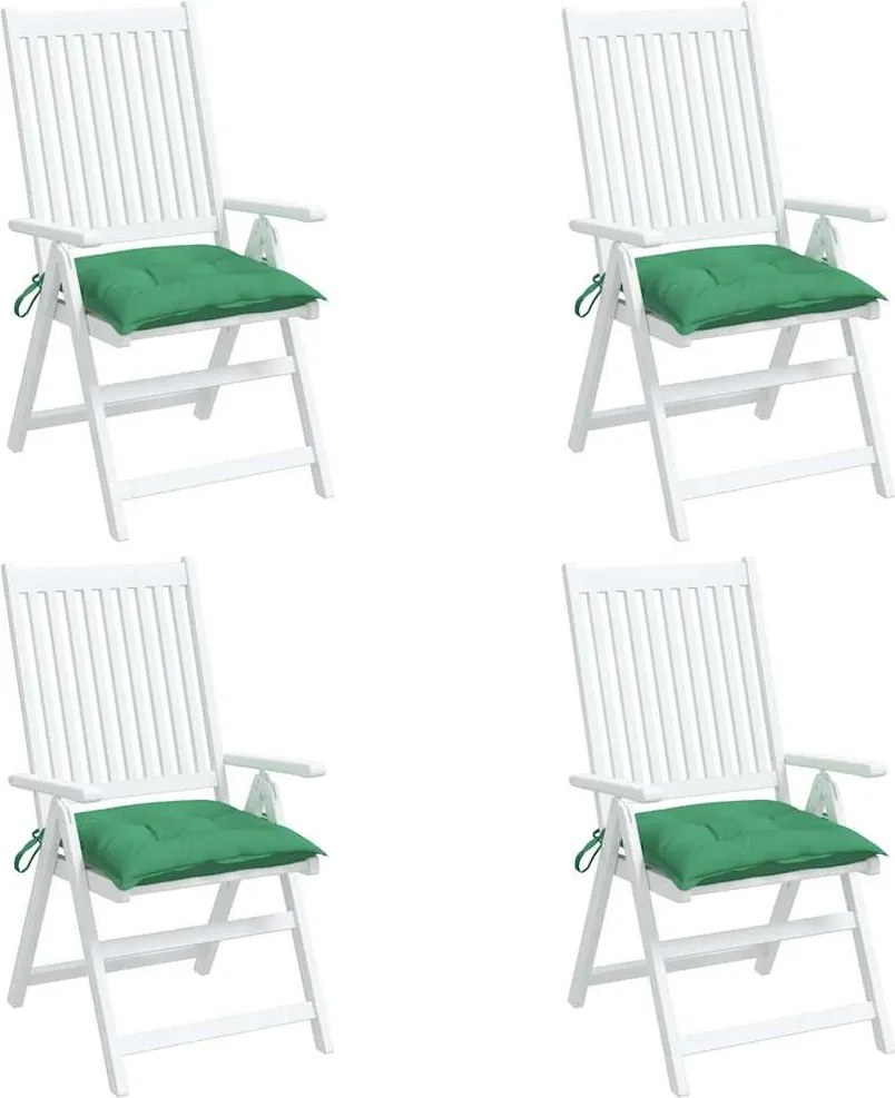 Podušky na židli 4 ks zelené 50 x 50 x 7 cm látka oxford 314912
