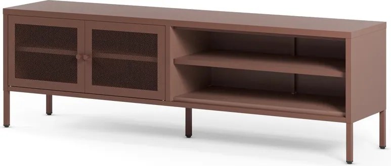 Vínový kovový TV stolek 160x50x35 cm Fayna – Marckeric