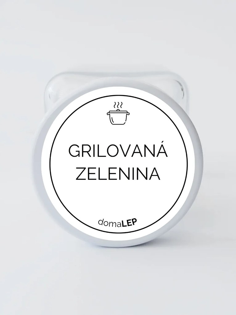 Samolepka na kořenky GRILOVANÁ ZELENINA bílá 5 cm základní písmo