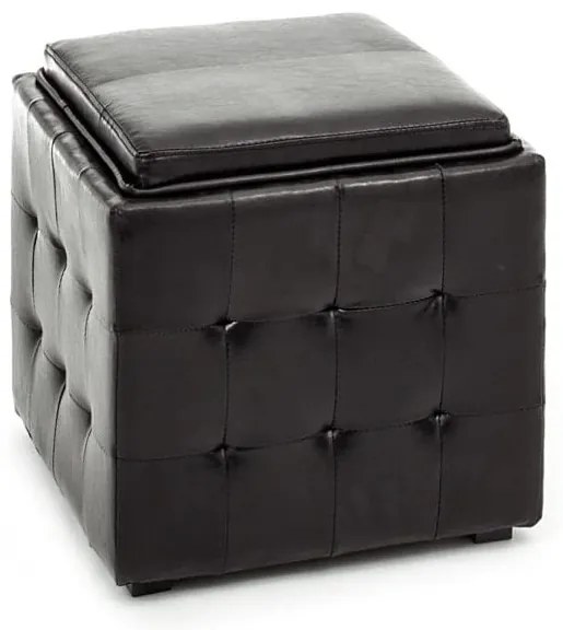 Tomasucci Taburet s odkládacím podnosem a úložným prostorem DIZZY BLACK 46x46x45cm,černý