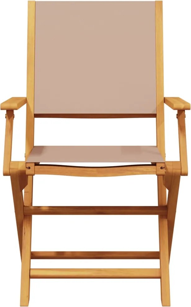 Skládací židle 4 ks, taupe látka a masivní dřevo 3214580